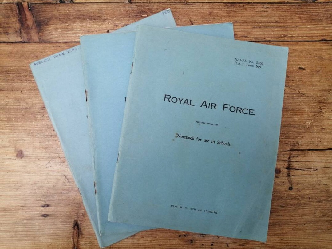 Three Genuine RAF 1945 Blank Notebooks Great Prop Royal Air Force ...