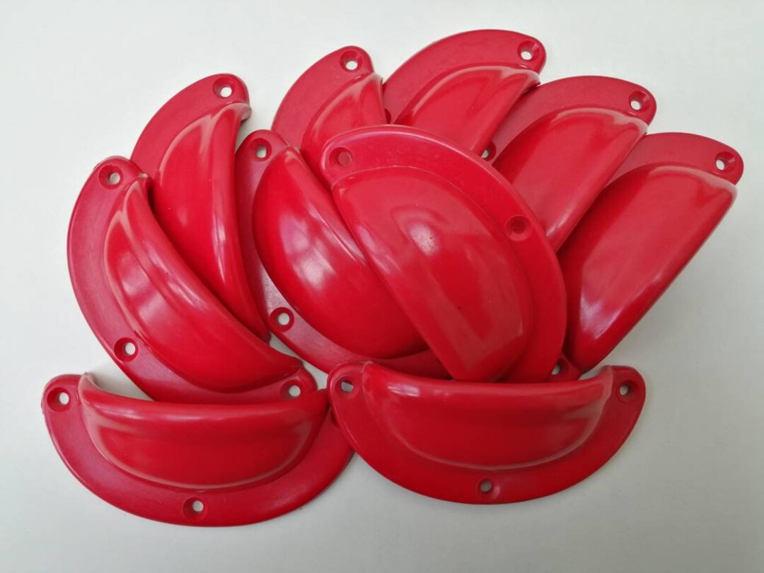Rare Vintage Red Bakelite Drawer Pull Handles by Everite pair - Etsy UK
