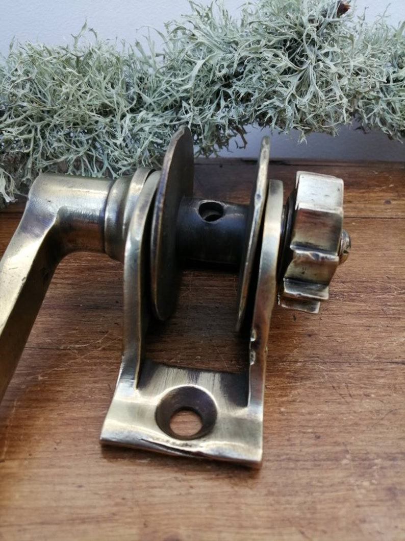 Rare Antique Brass Hand Crank / Winch Boat Maritime Rope | Etsy
