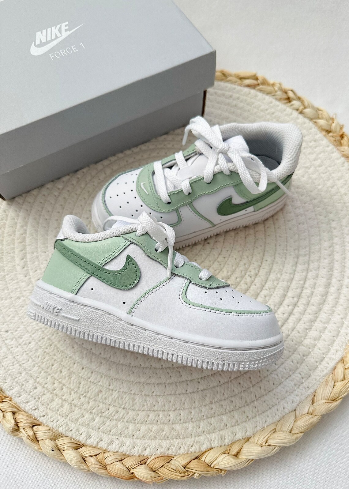 Nike Air Force 1 'matcha'. AF1 / Custom Sneakers / Green Sneakers ...