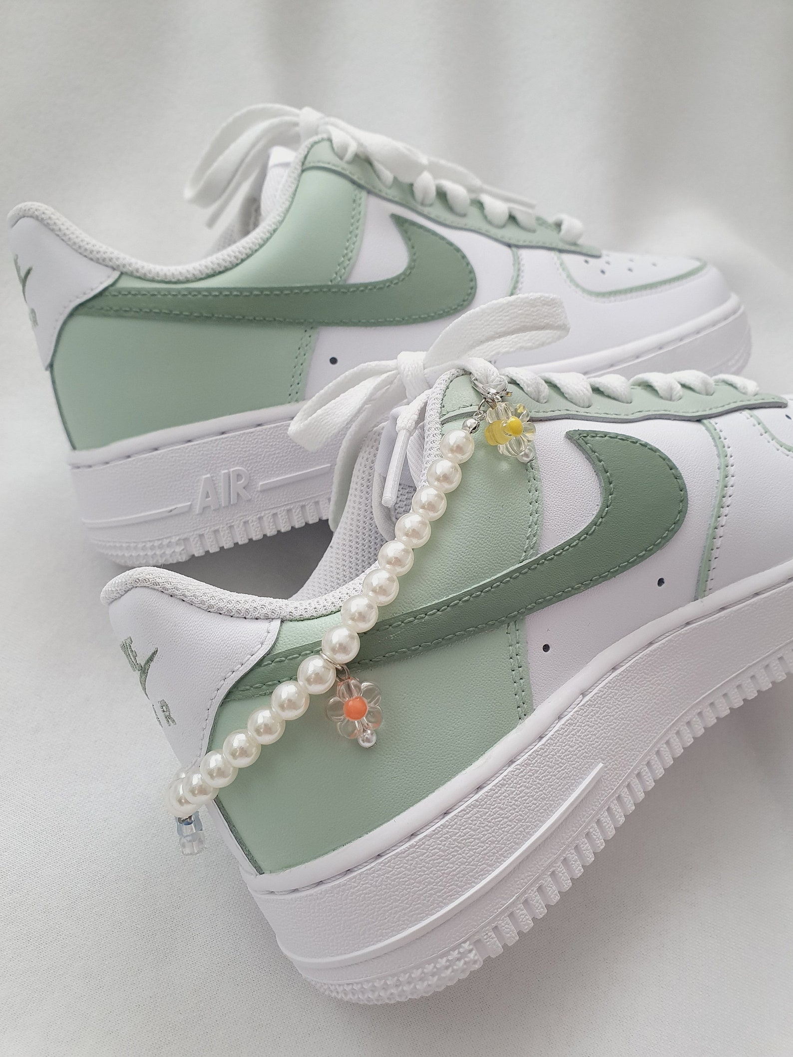 Nike Air Force 1 'matcha'. AF1 / Custom Sneakers / Green Sneakers ...