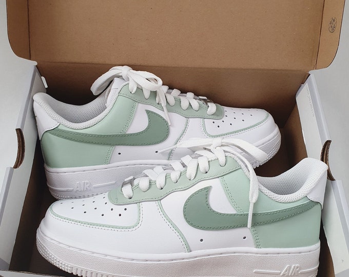Nike Air Force 1 'matcha'. AF1 / Custom Sneakers / Green Sneakers - Etsy