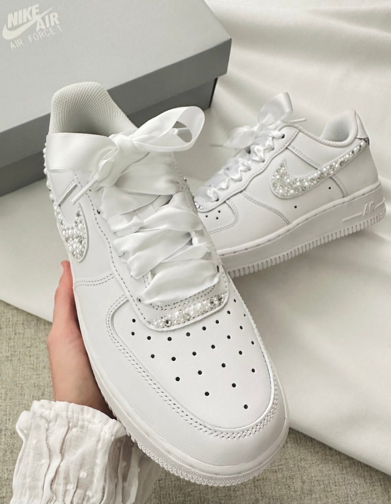Nike Air Force 1 / Wedding Sneakers / Bride Sneakers / Pearl ...