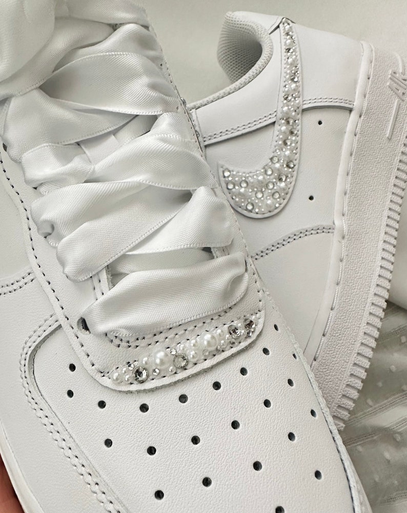 Nike Air Force 1 / Wedding Sneakers / Bride Sneakers / Pearl ...