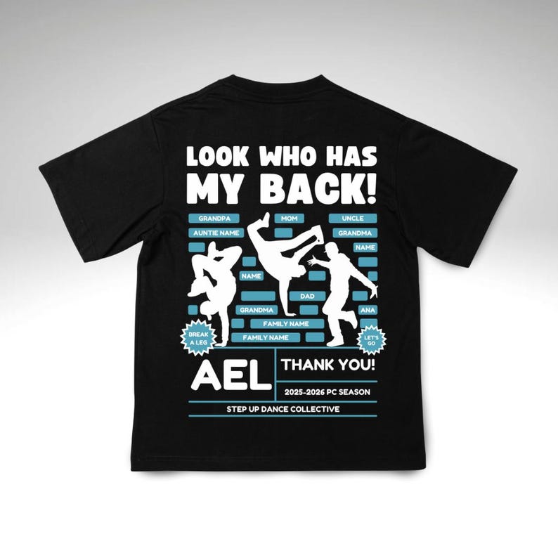 Dance T-shirt Template, Dance Sponsor T-shirt, Dance Fundraiser T-shirt ...