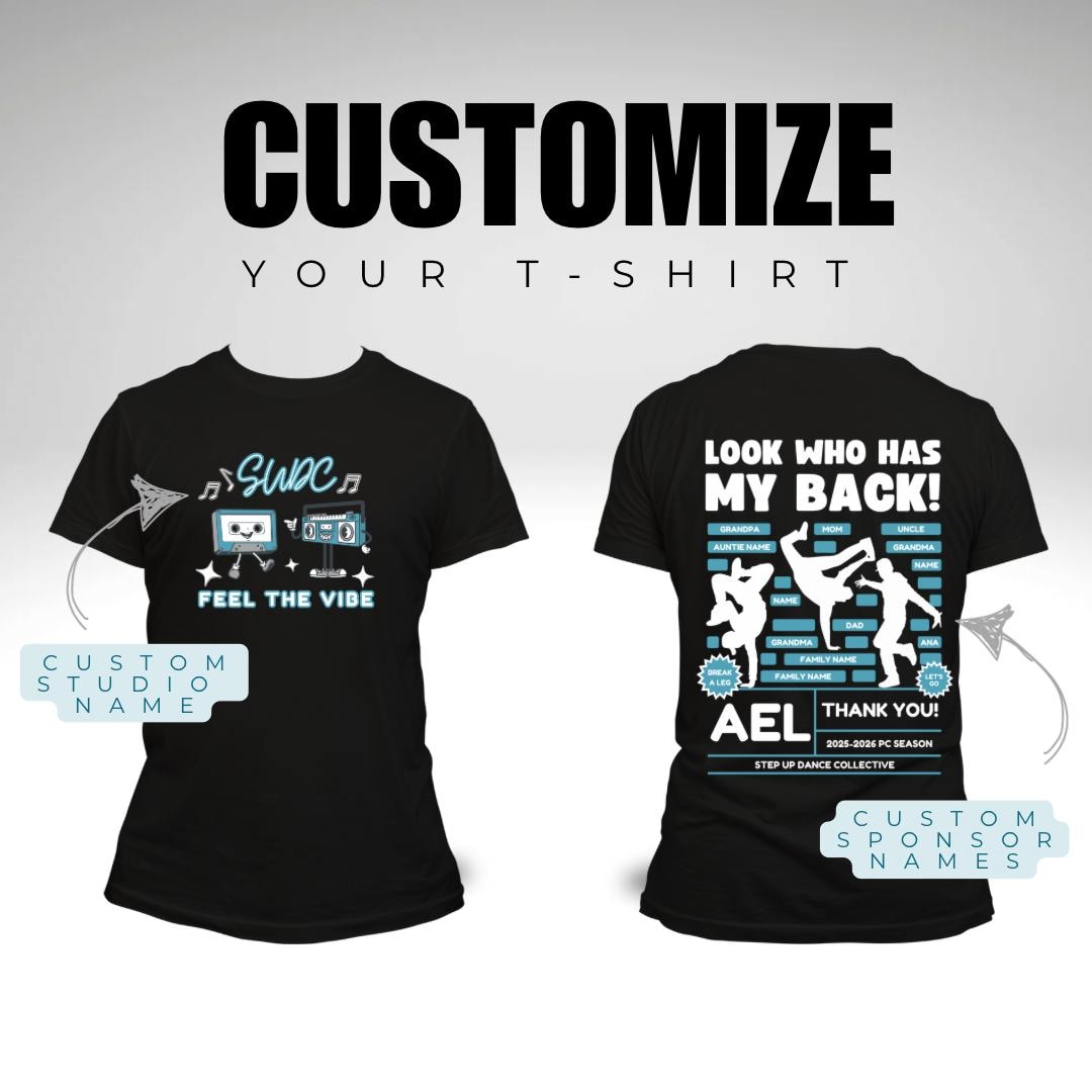 Dance T-shirt Template, Dance Sponsor T-shirt, Dance Fundraiser T-shirt ...