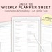 Undated Printable Weekly Planner Sheet | Digital | A4 + Letter - Etsy