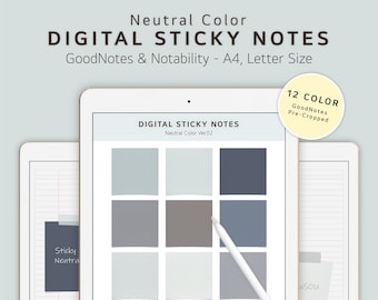Digital Sticky Notes Neutral Color Goodnotes Notability | Etsy