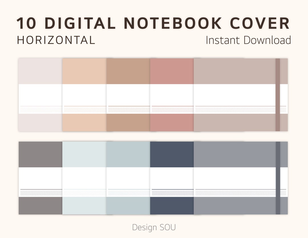 10 Digital Notebook Horizontal Covers for iPad Goodnote Notability ...