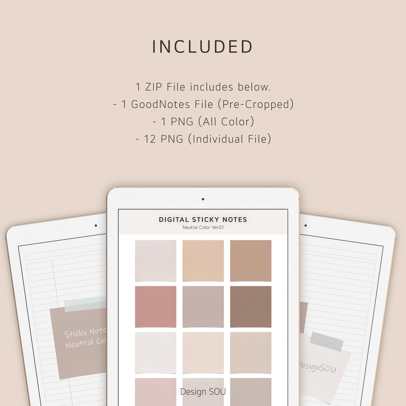 Digital Sticky Notes Neutral Color Goodnotes Notability - Etsy