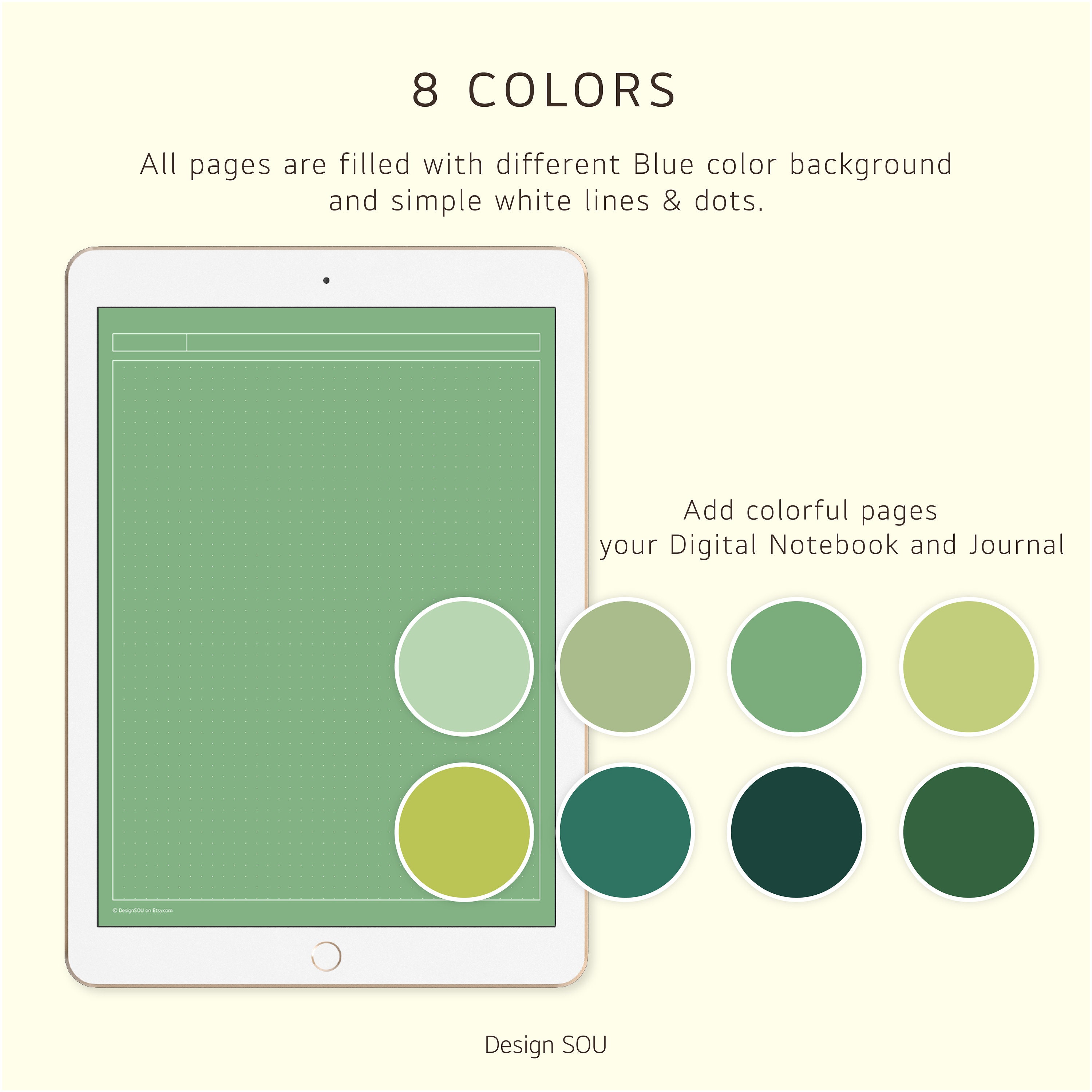 48 Green Digital Note Taking Paper With White Line A4 Letter - Etsy