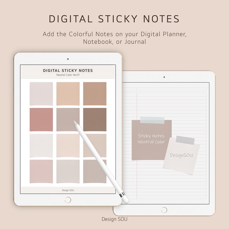 Digital Sticky Notes Neutral Color Goodnotes Notability - Etsy