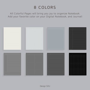 48 Black & Gray Digital Note Taking Paper With White Line | A4 + Letter ...