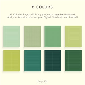 48 Green Digital Note Taking Paper With White Line | A4 + Letter - Etsy