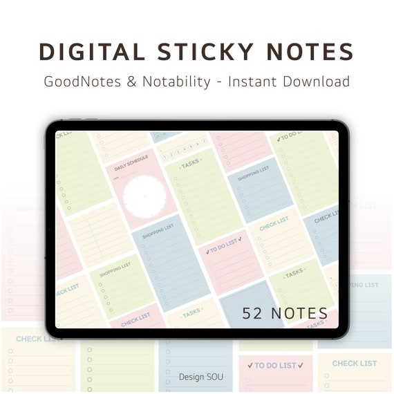 Digital Sticker Pack Digital Sticky Notes for Digital - Etsy