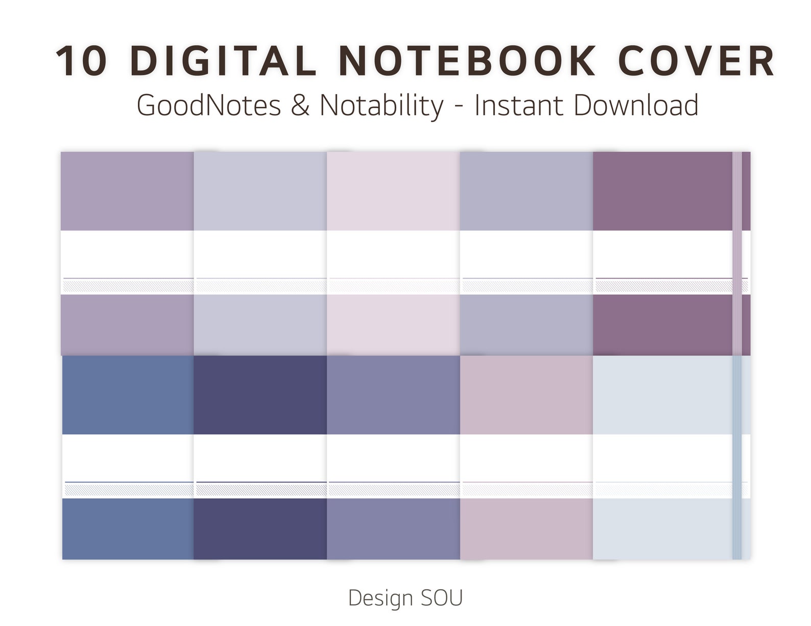 10 Digital Notebook Covers| Lavender Purple | Goodnote Notability | A4 ...