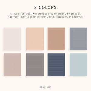 48 Neutral Digital Note Taking Paper With White Line | A4 + Letter - Etsy