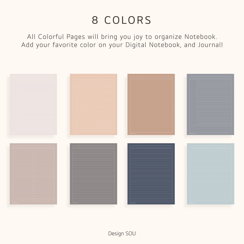 48 Neutral Digital Note Taking Paper With White Line A4 - Etsy