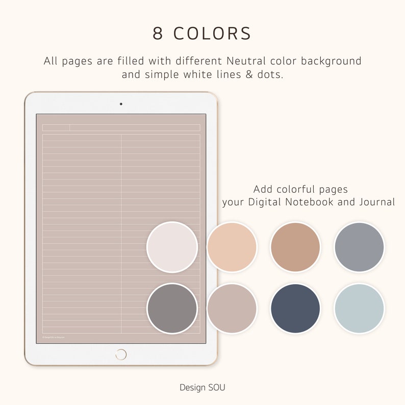 48 Neutral Digital Note Taking Paper With White Line A4 - Etsy