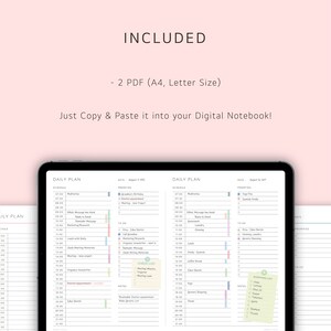 Undated Printable Daily Planner Sheet Two Days on One Page Landscape ...