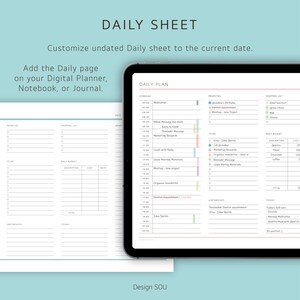 Undated Printable Daily Planner Sheet | Horizontal | Digital | A4 ...
