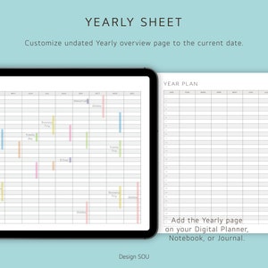 Undated Printable Yearly Planner Sheet | Horizontal | Digital | A4 ...