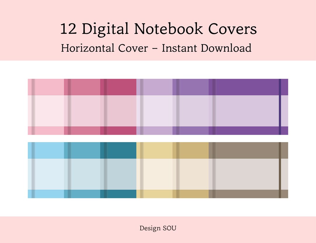 12 Digital Notebook Horizontal Covers for iPad | Goodnote Notability ...