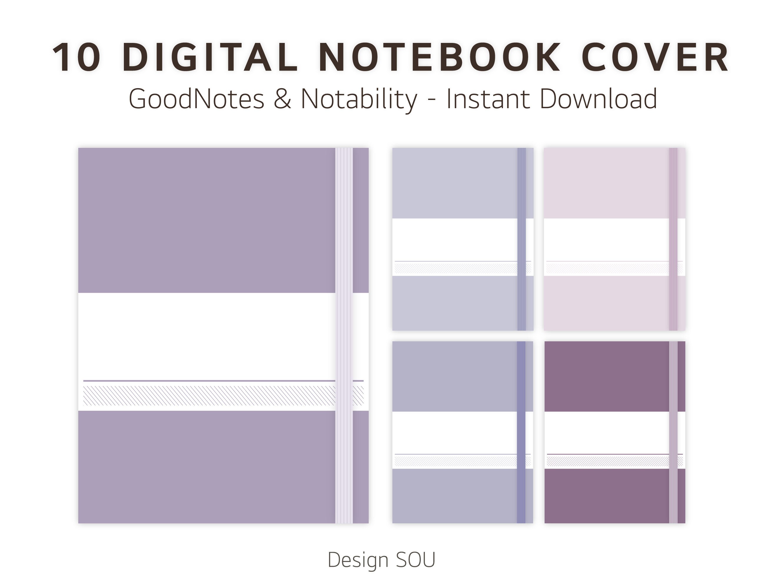 10 Digital Notebook Covers| Lavender Purple | Goodnote Notability | A4 ...