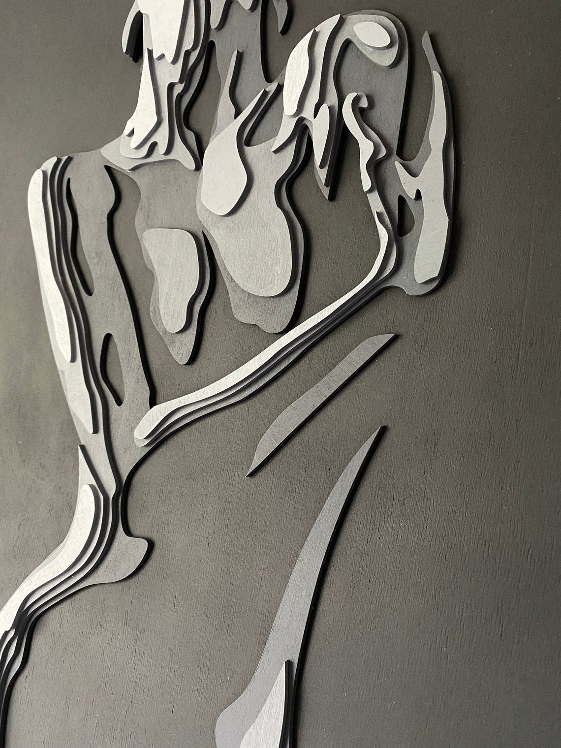 Las Mujeres Silueta Arte De Pared De Madera 3d Arte Erótico Etsy
