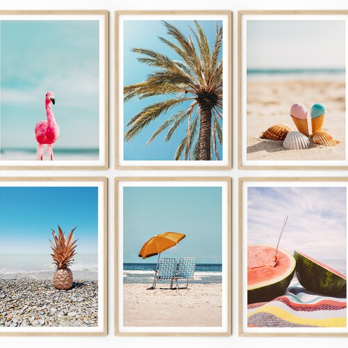 Summer Art Prints Set of 6 Beach Poster Summer Prints | Etsy
