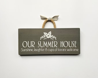 Personalised Summer House Sign Metal Garden Wall Door Decor Accessory ...