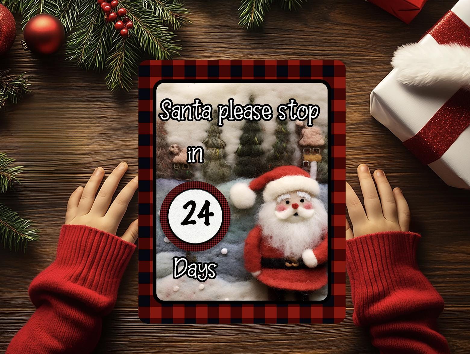 Santa Stop Countdown Board PNG Digital Design for Sublimation - Etsy
