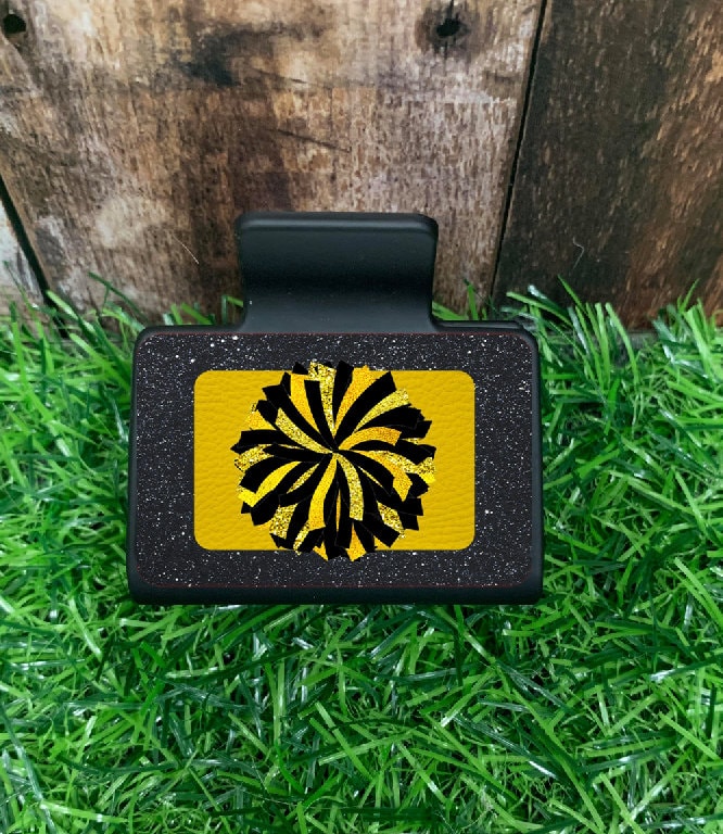 Black & Gold Cheer Pom Sports Claw Clip Accessory Digital Design for ...