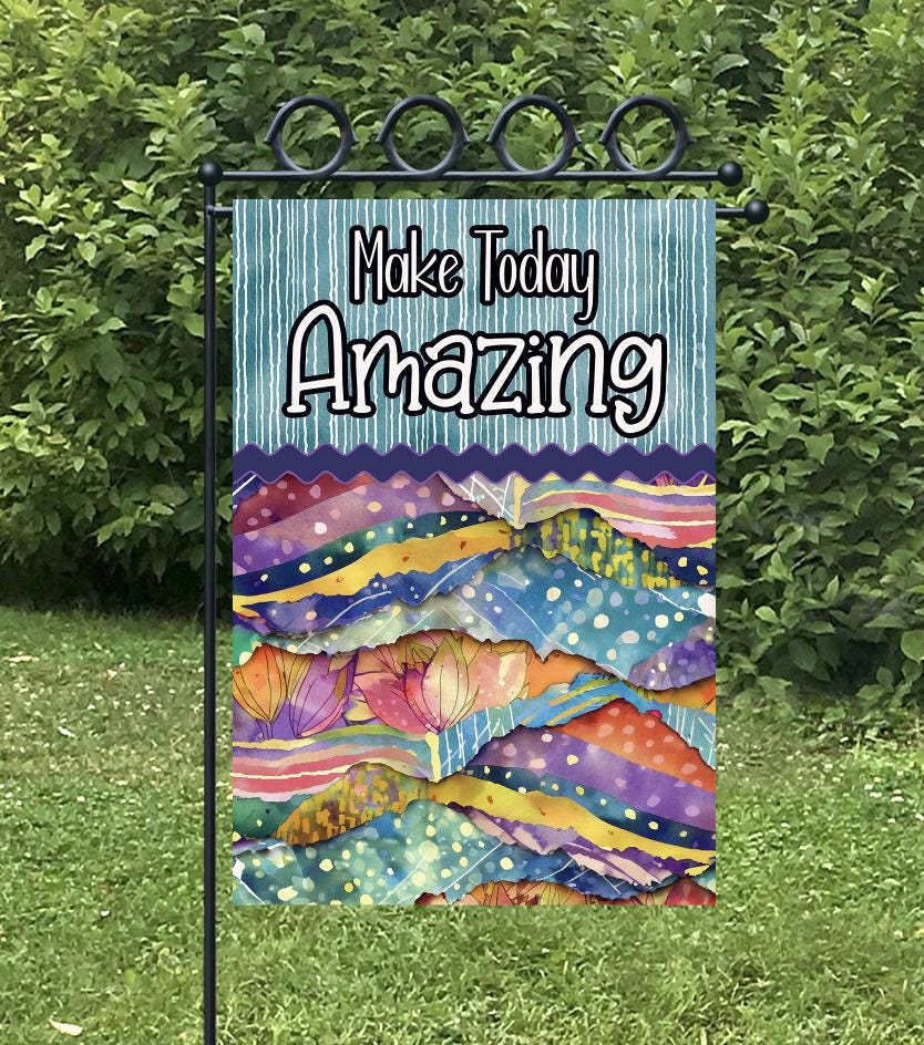 Layered Watercolor Garden Flag JPEG Digital Design for Sublimation - Etsy