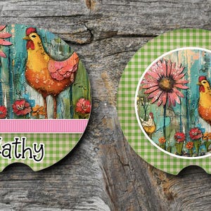 Boho Chicken Car Coasters PNG Digital Design for Sublimation - Etsy