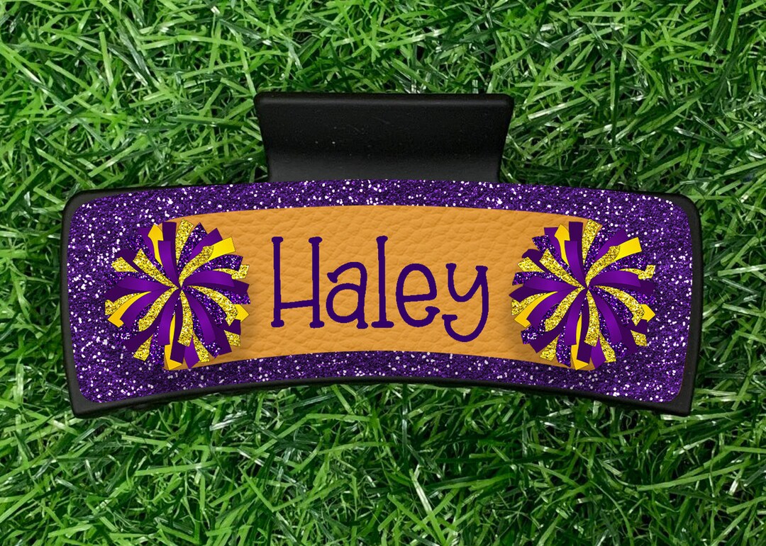 Purple & Gold Cheer Pom Claw Clip: Sublimation Design (digital Download ...