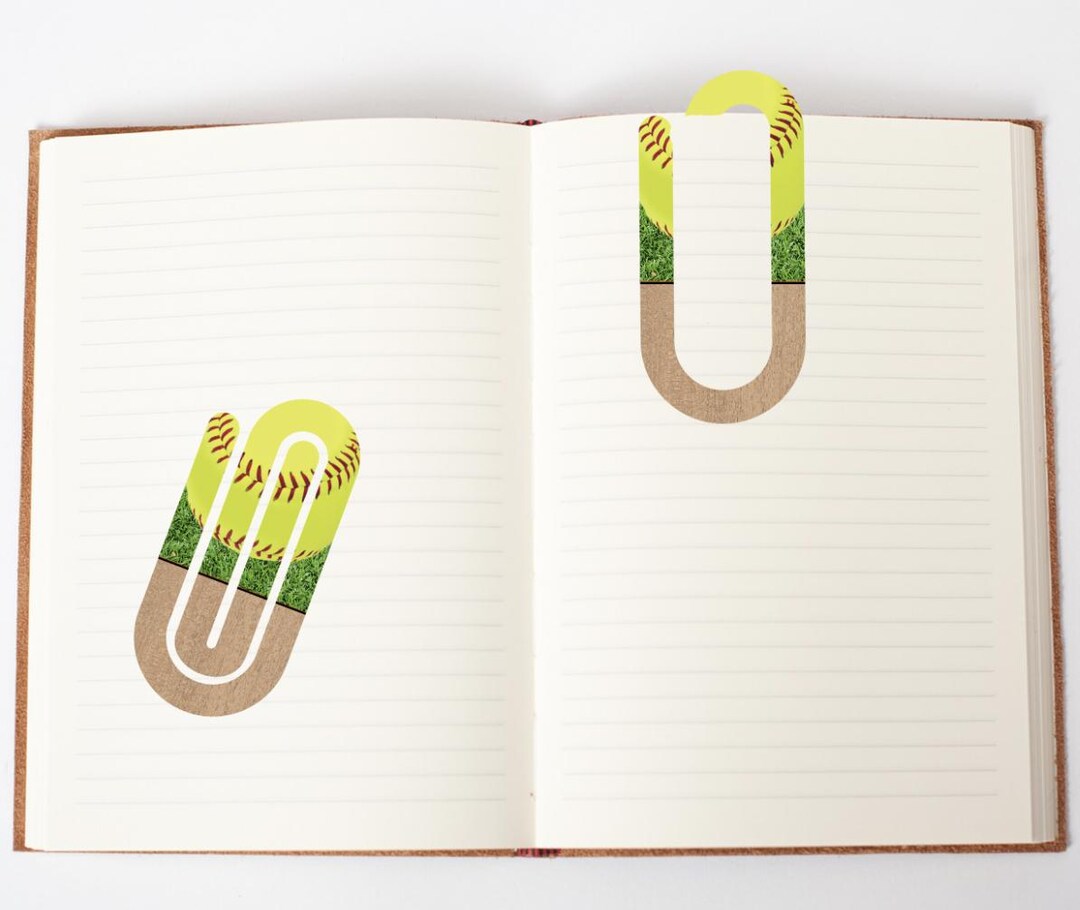 Softball Jumbo Paper Clip Bookmark PNG Digital Design for Sublimation ...