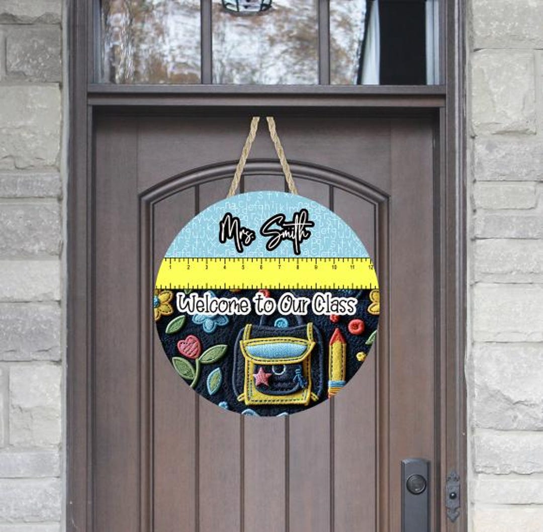 Backpack Teacher Classroom School Door Hanger JPEG Digital Design for ...