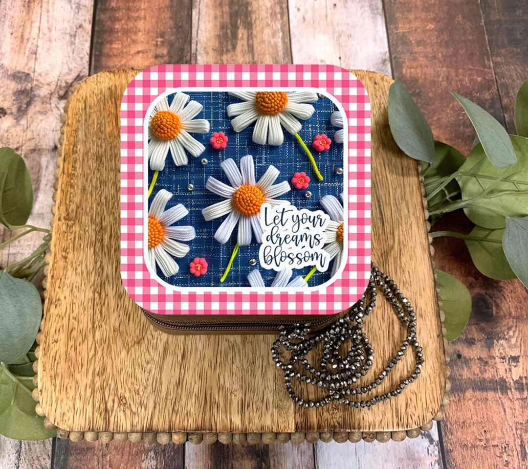 Denim Daisy Jewelry Box PNG Digital Design for Sublimation - Etsy
