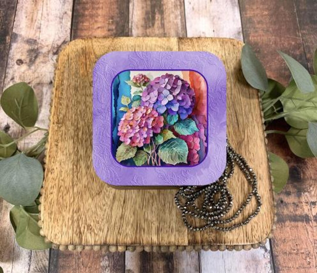 Hydrangea Jewelry Box PNG Digital Design for Sublimation - Etsy