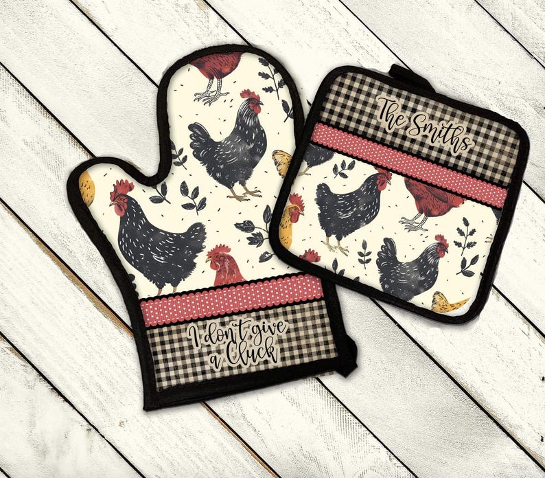 Chicken Oven Mitt and Pot Holder JPEG Digital Design for Sublimation - Etsy