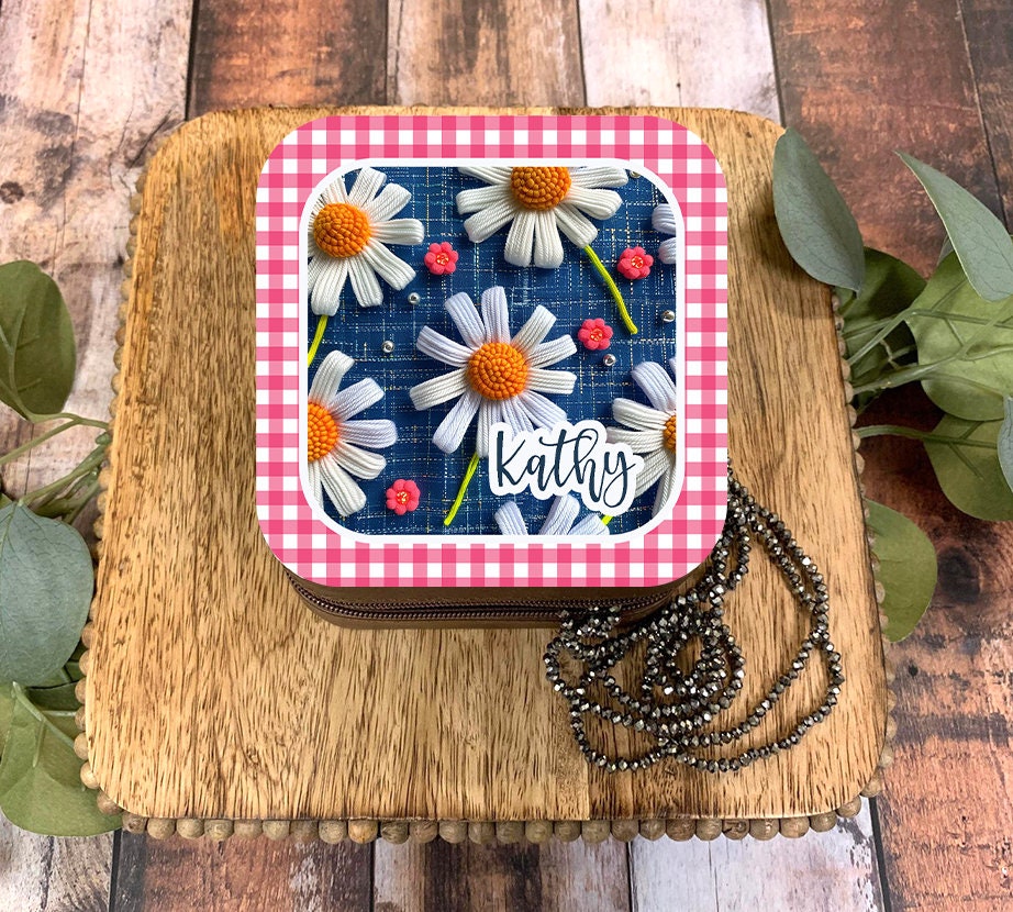 Denim Daisy Jewelry Box PNG Digital Design for Sublimation - Etsy
