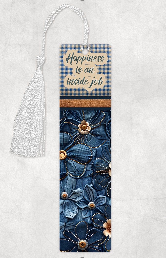 Denim Floral Bookmark PNG Digital Design for Sublimation - Etsy