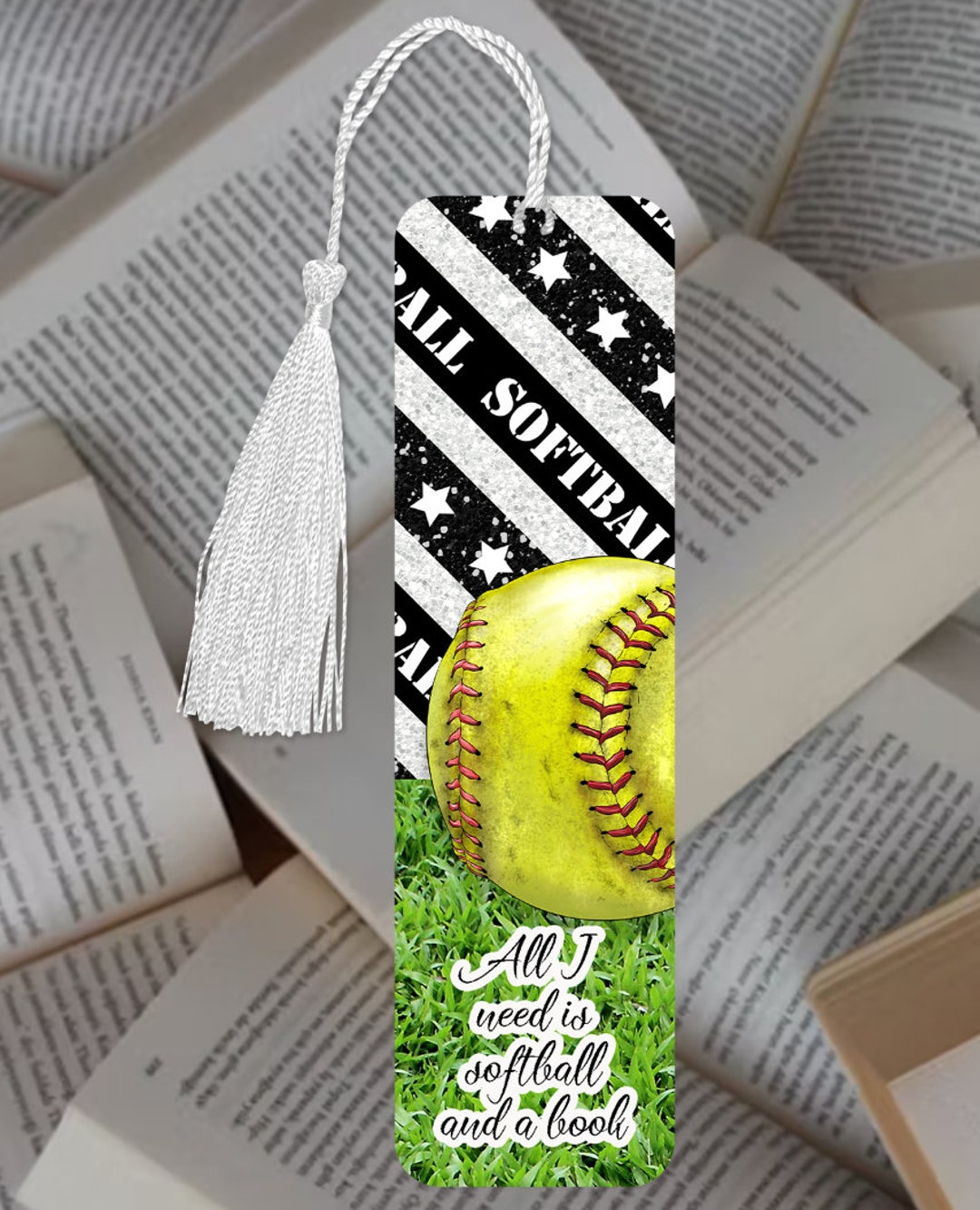 Softball Bookmark PNG Digital Design for Sublimation - Etsy