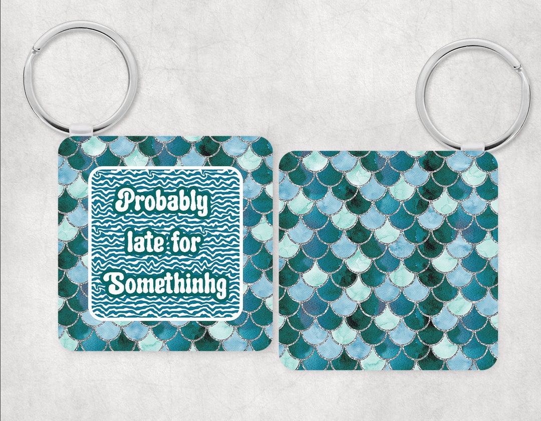 Teal Keychain Fob Digital Design for Sublimation - Etsy