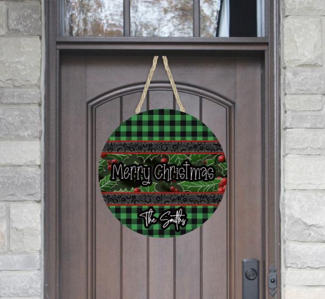 Holly Buffalo Round Door Hanger JPEG Digital Design for Sublimation - Etsy