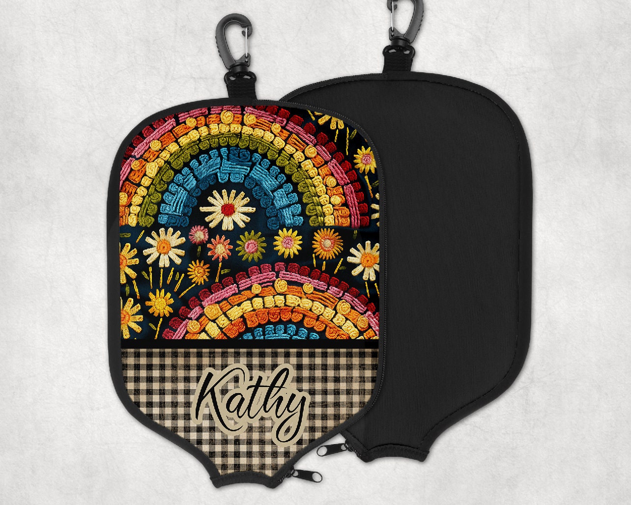 Boho Rainbow Pickleball Paddle Cover PNG Digital Design for Sublimation ...