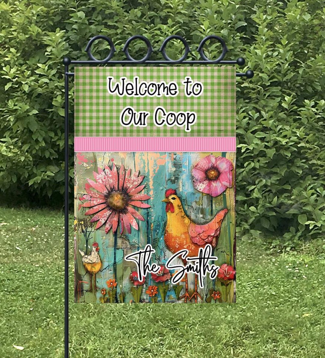 Boho Chicken Garden Flag JPEG Digital Design for Sublimation - Etsy
