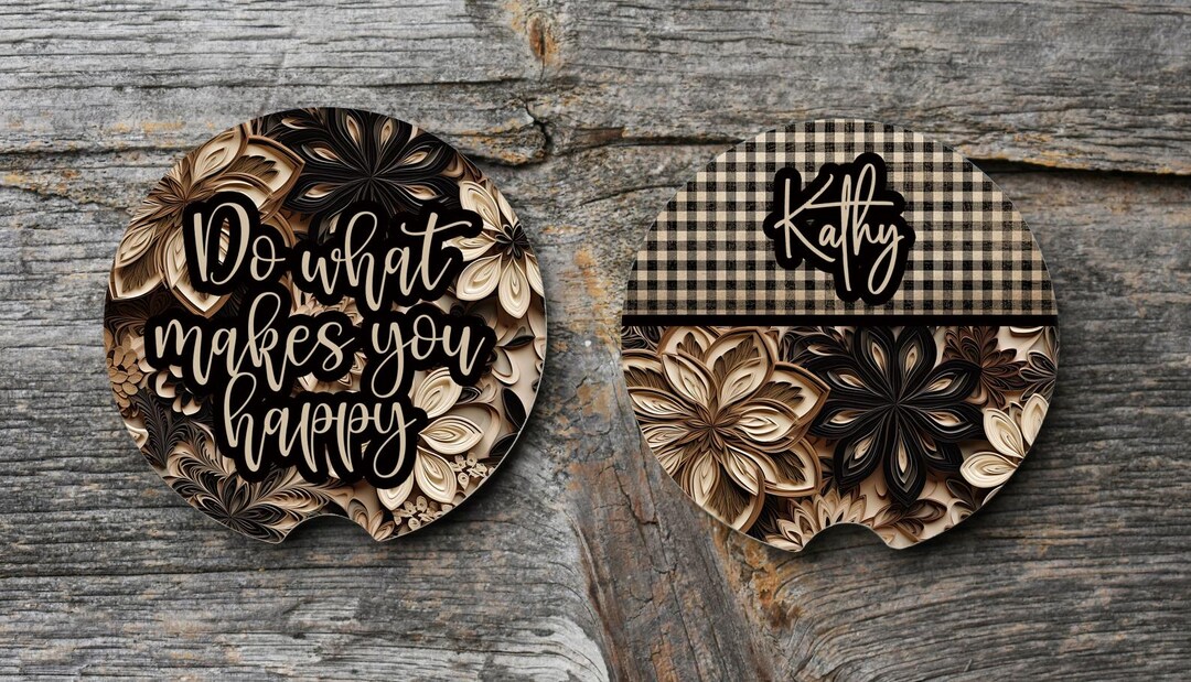 Neutral Floral Car Coasters PNG Digital Design for Sublimation - Etsy