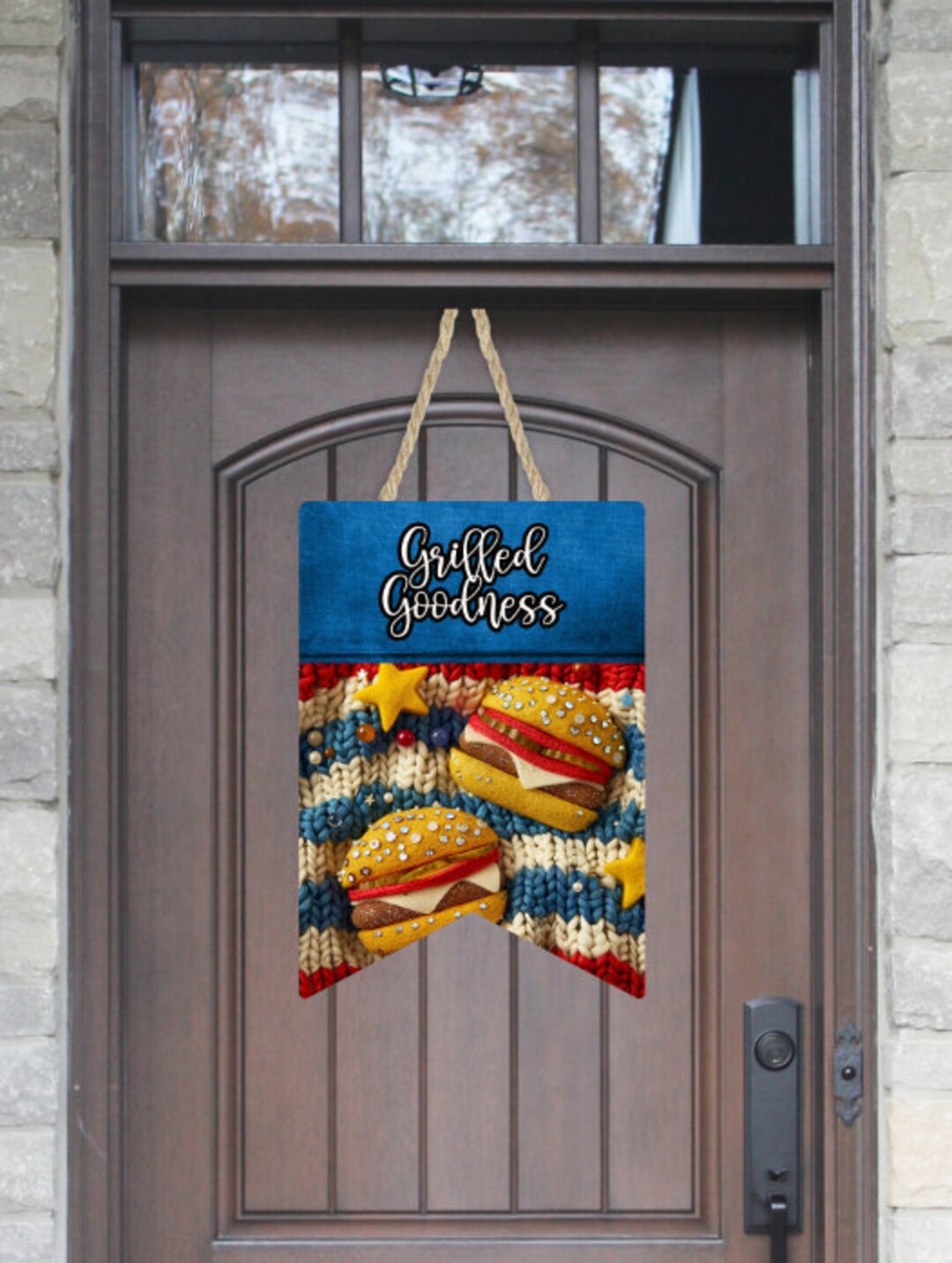 Hamburger Bunting Door Hanger JPEG Digital Design for Sublimation - Etsy